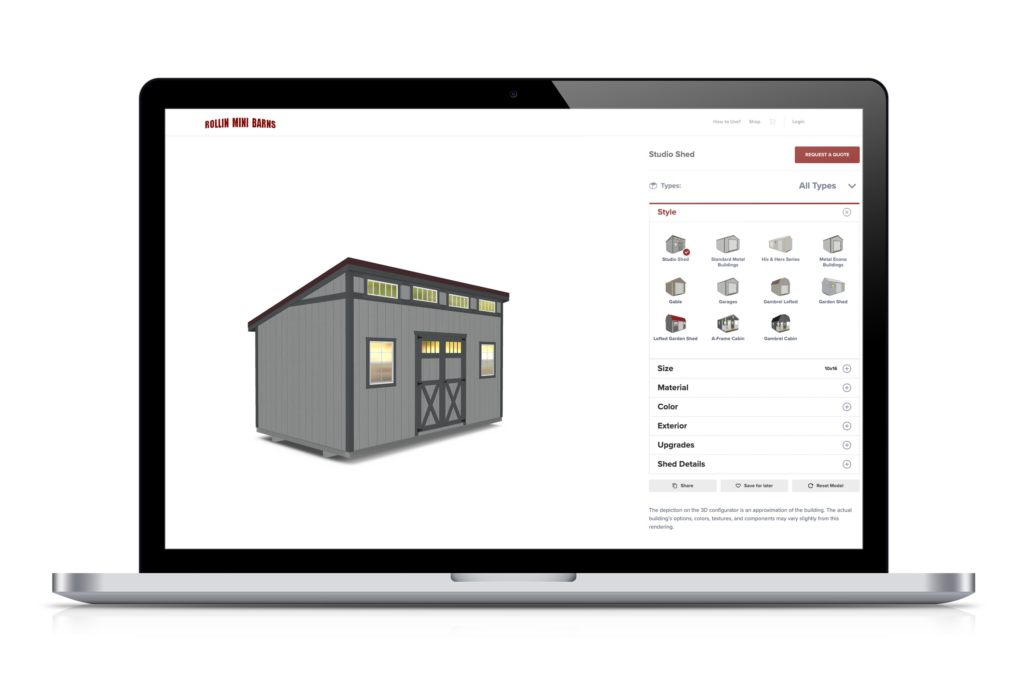 12x16 Metal Garage (ID#2251216MG745) - Rollin Mini Barns