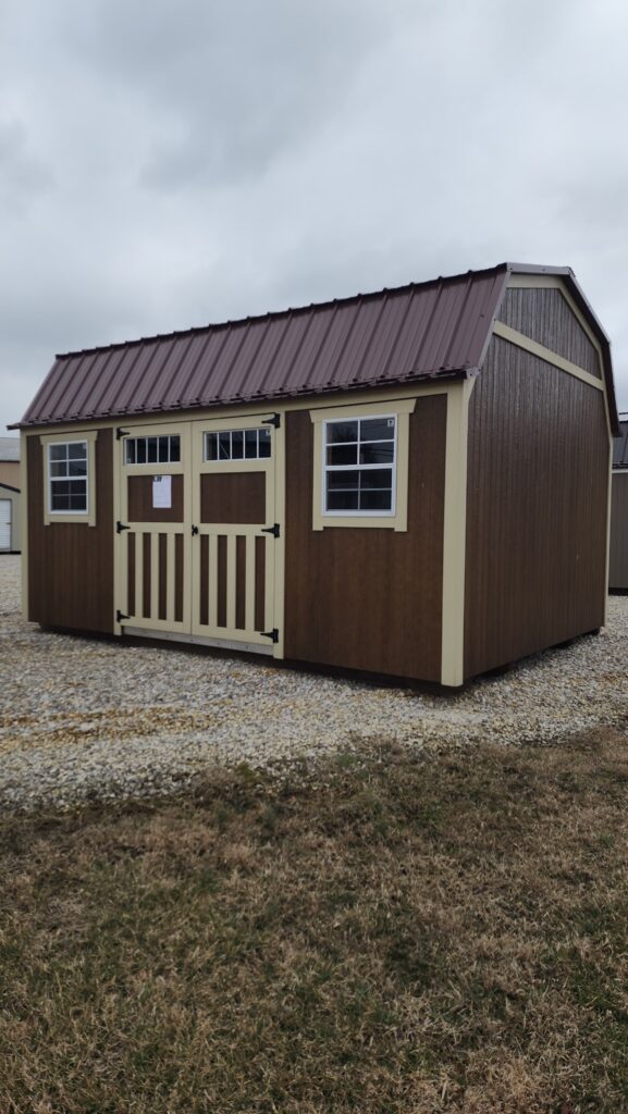 12x16 Painted Lofted Garden Shed - Rollin Mini Barns