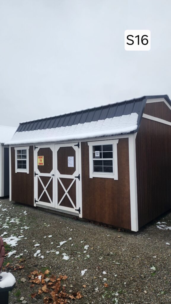 12x16 Painted Lofted Garden Shed - Rollin Mini Barns