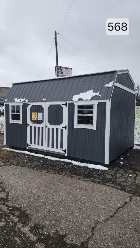 12x16 Painted Lofted Garden Shed - Rollin Mini Barns
