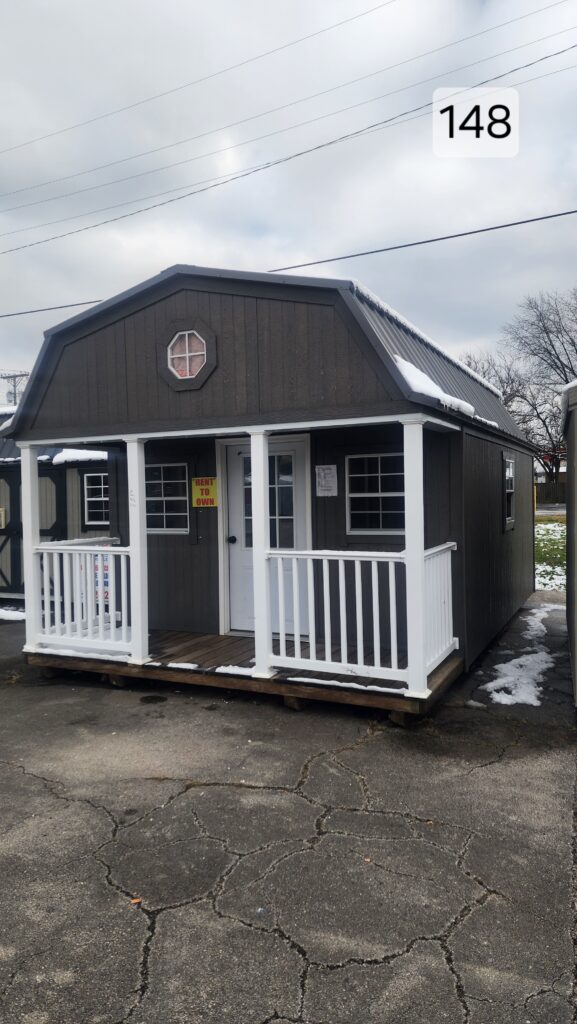 12x20 Urethane Gambrel Cabin - Rollin Mini Barns