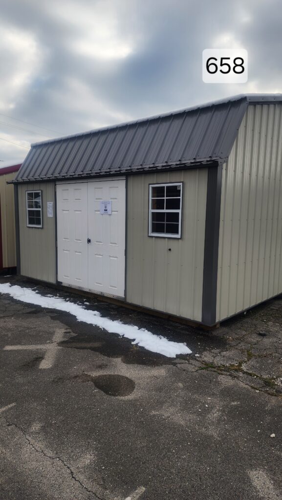 12x16 Metal Lofted Garden Shed - Rollin Mini Barns