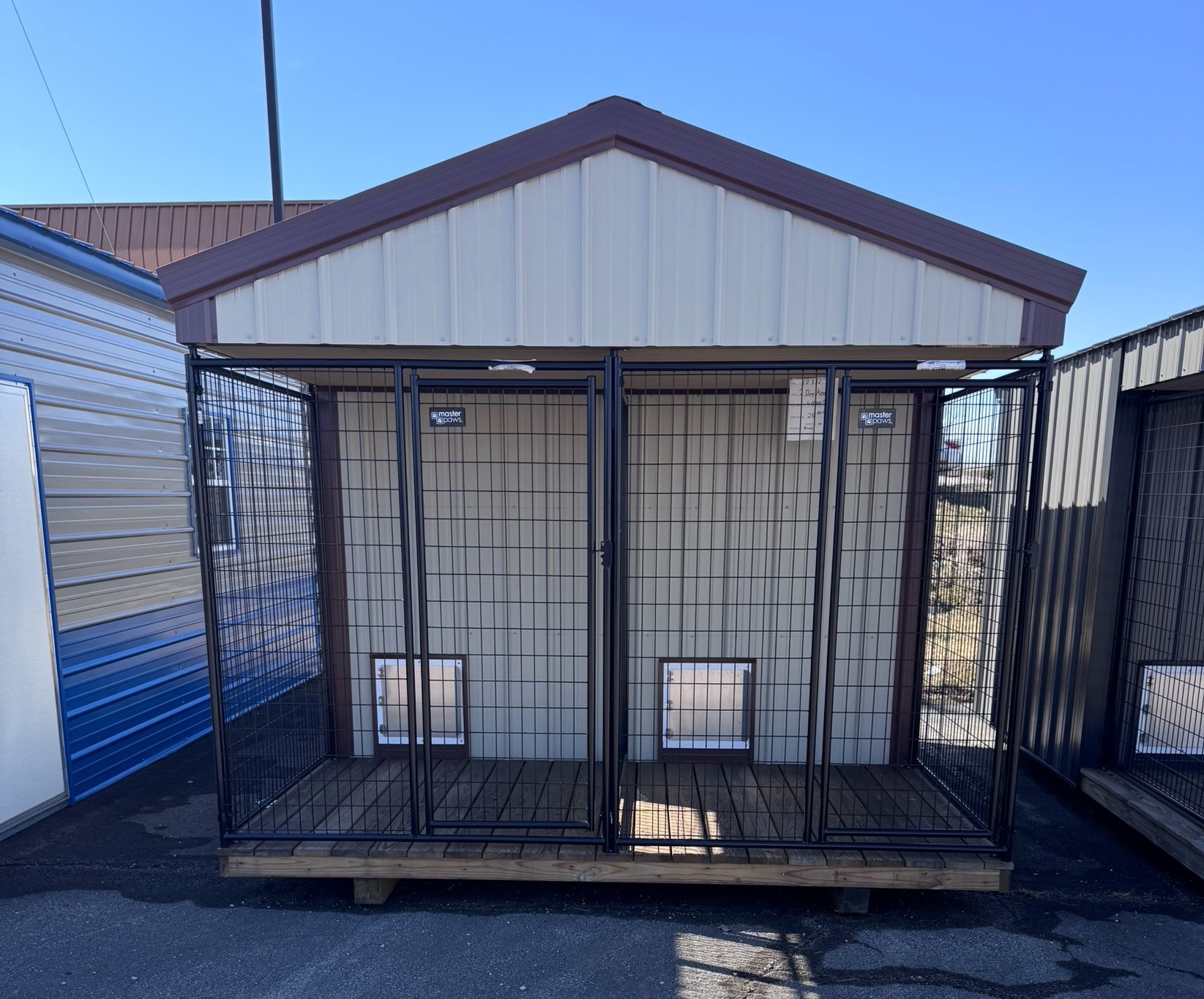 10x12 Metal 2-Dog Kennel (ID#5231012DG339) - Rollin Mini Barns