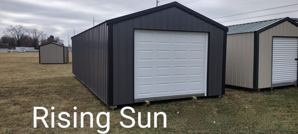 14x32 Metal Garage (ID#12241432MG640) - Rollin Mini Barns