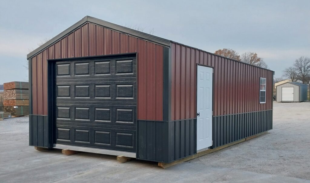 14x28 Metal Garage (ID#12241428MG655) - Rollin Mini Barns