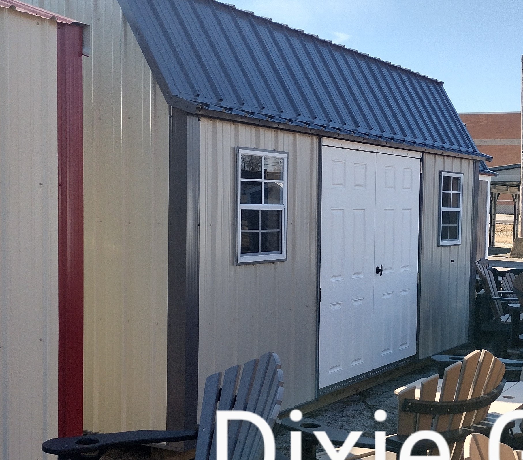 12x16 Metal Lofted Garden Shed (ID#12241216MLGS658) - Rollin Mini Barns