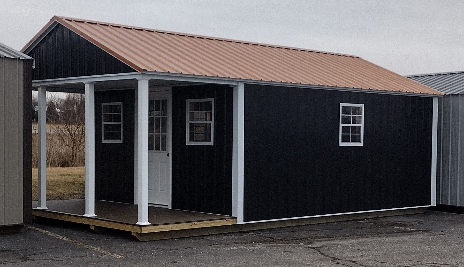 14x24 Metal Gable Cabin (ID#2251424MAC734) - Rollin Mini Barns