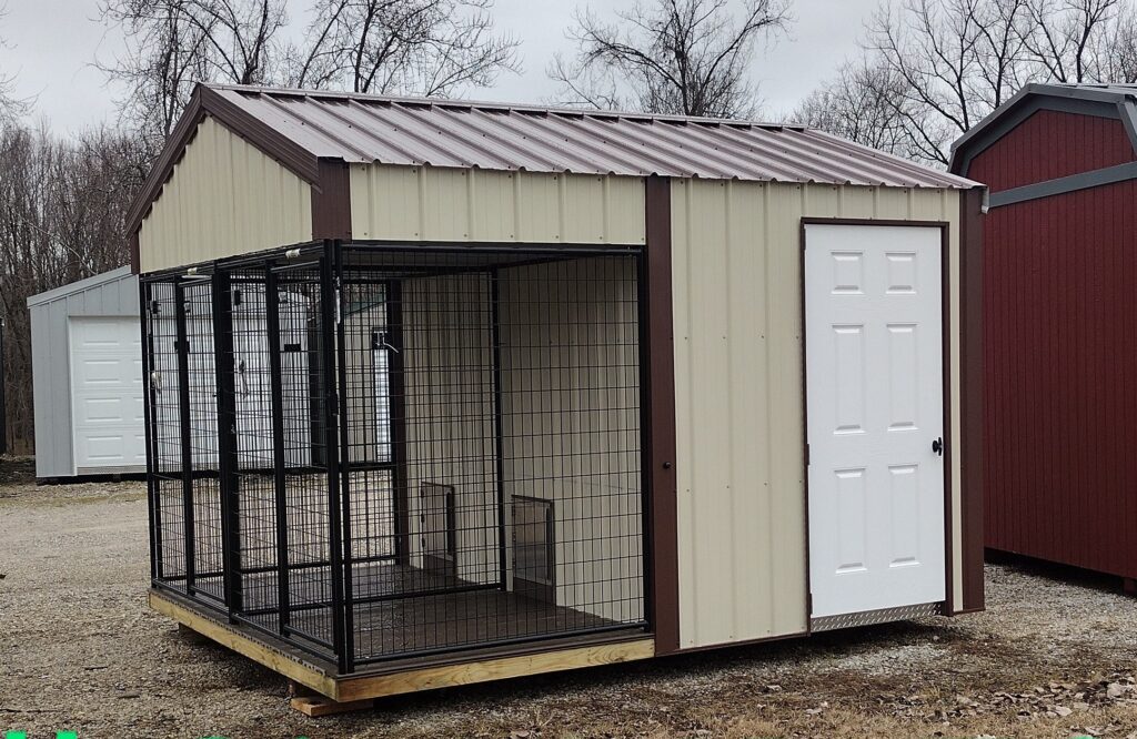 10x12 Metal 2 Dog Barn (ID#2251012MD735) - Rollin Mini Barns