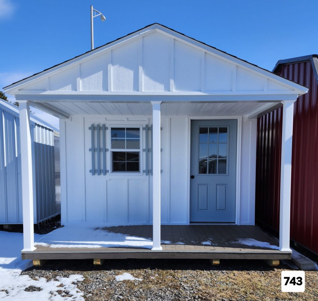 12x24 Painted Board & Batt A Frame Cabin - Rollin Mini Barns