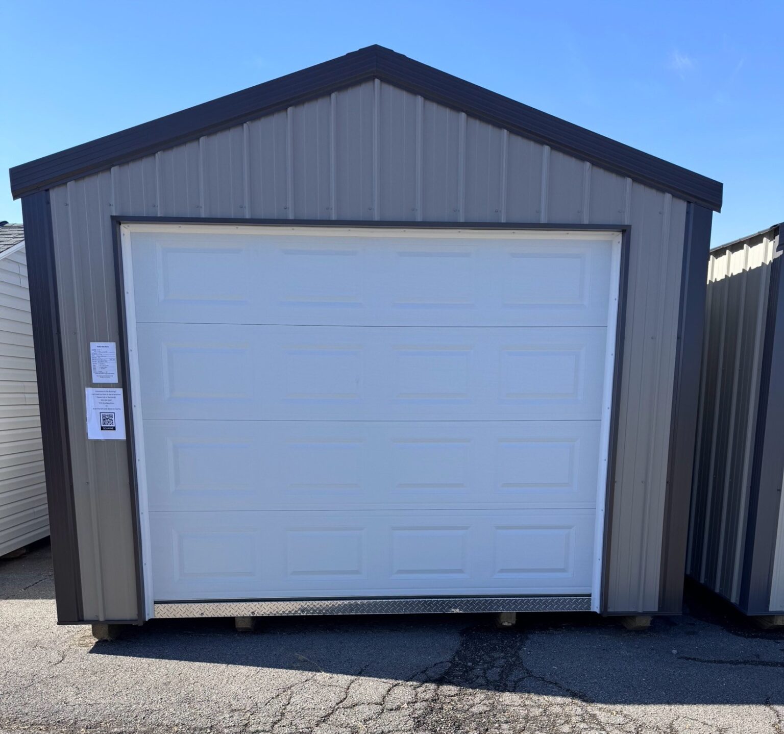 12x16 Metal Garage (ID#2251216MG745) - Rollin Mini Barns