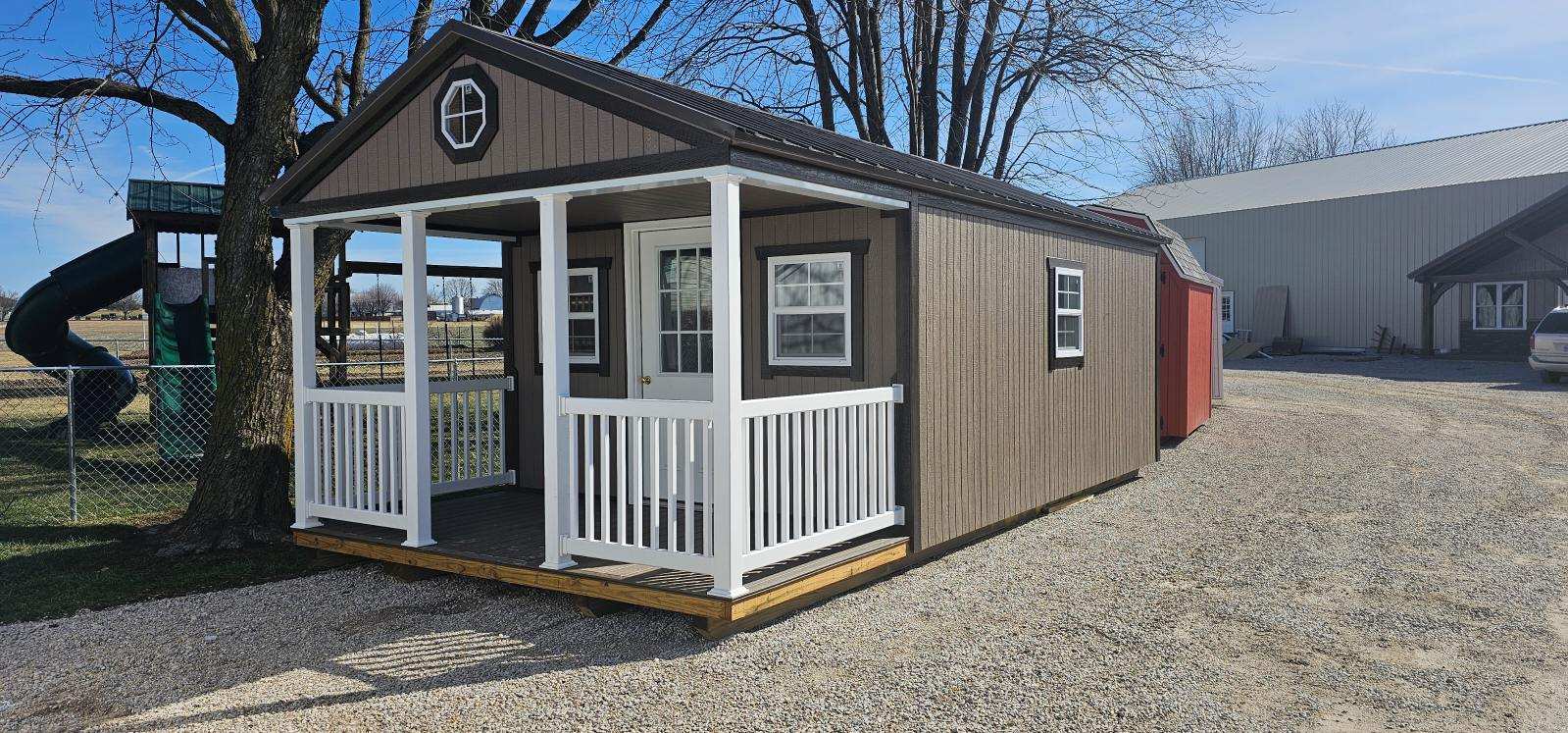 12x24 Painted Gable Cabin (ID#1251224PAC651) - Rollin Mini Barns