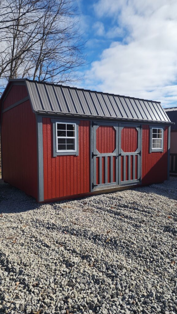 12x16 Painted Lofted Garden Shed - Rollin Mini Barns