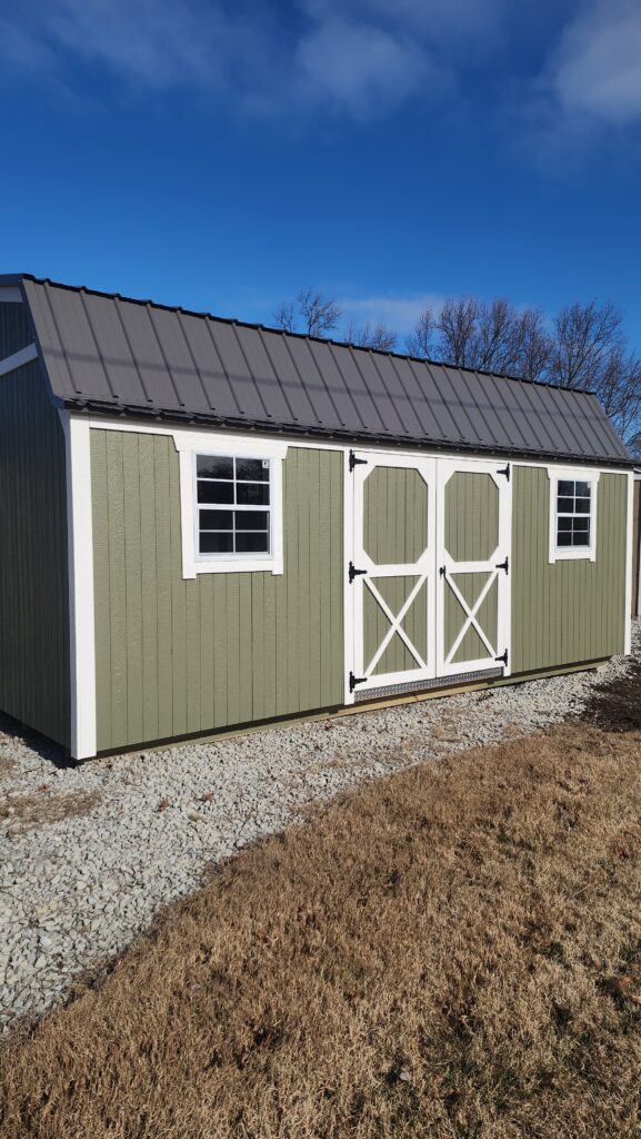 12x20 Painted Lofted Garden Shed - Rollin Mini Barns