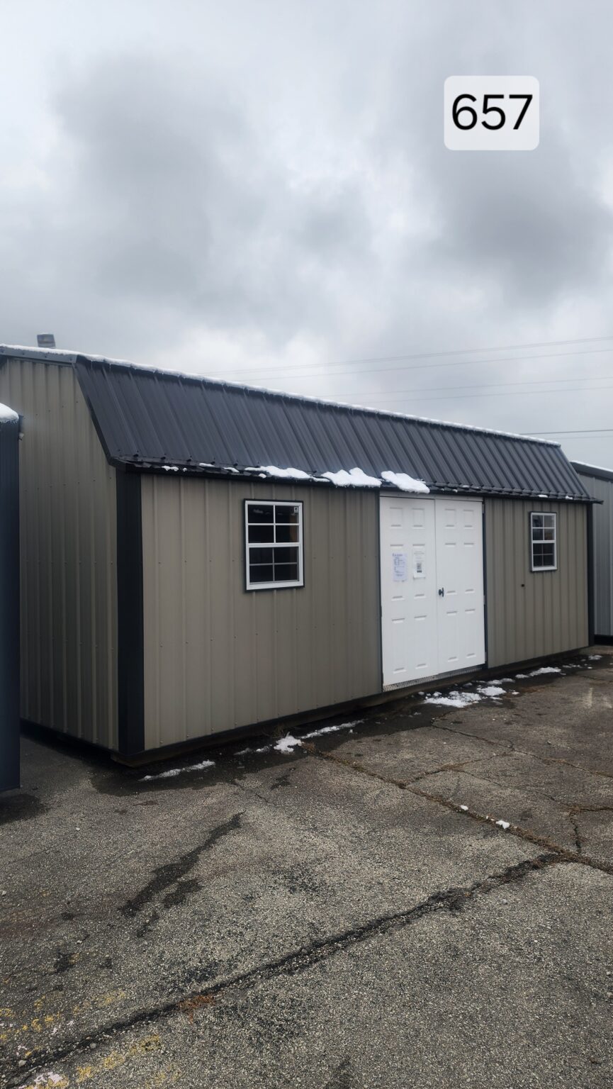 12x24 Metal Lofted Garden Shed - Rollin Mini Barns